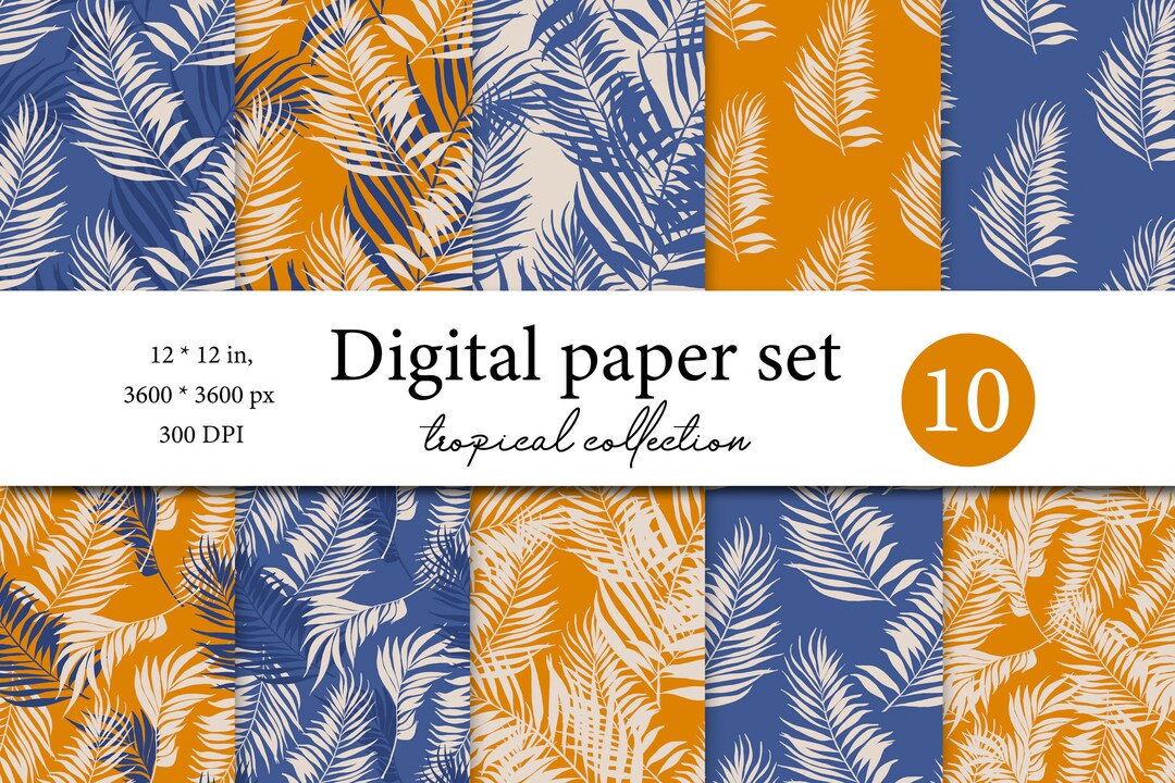 Bright Tropical Digital Paper Pack - Tropic Seamless Pattern With ...