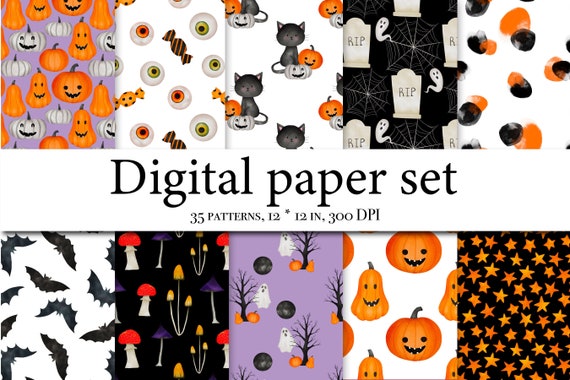 Halloween Seamless Paper Digital Scrapbooking Halloween - Etsy