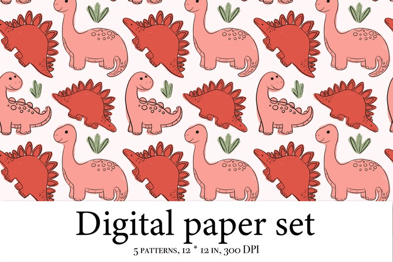 Dinosaur Digital Paper, Jurassic Scrapbook Papers, Dinosaurs Wallpaper ...