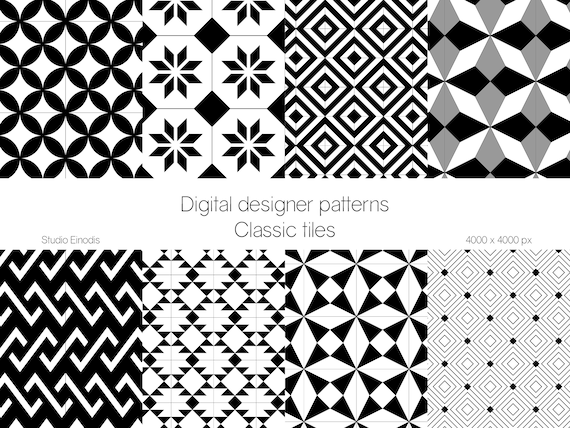 Classic Tiles Pattern Bundle Seamless Texture Paper Design - Etsy