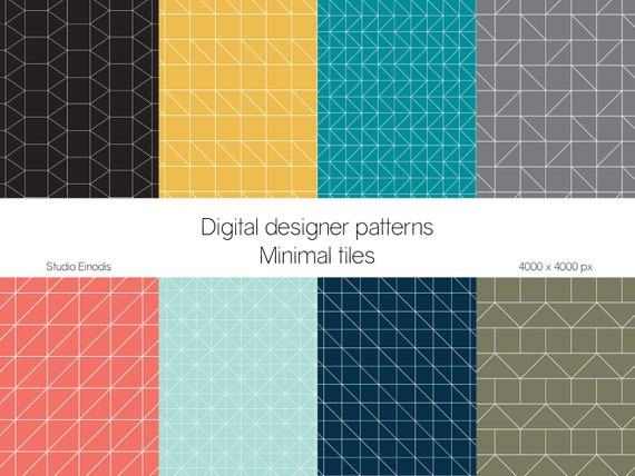 Minimal tiles pattern bundle Colored seamless texture Paper | Etsy