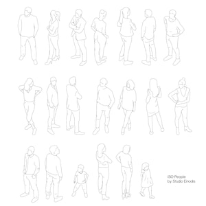 Isometric People. Flat Vector People Silhouette, Digital File of 20 ...