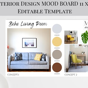 Editable Interior Design Mood Board Template Interior - Etsy