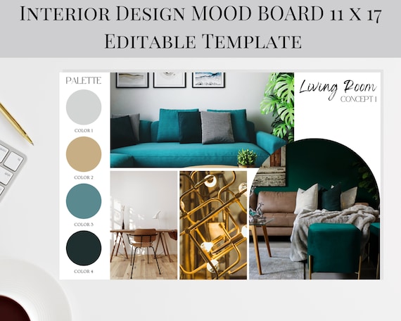 Editable Interior Design Mood Board Template Interior - Etsy Singapore