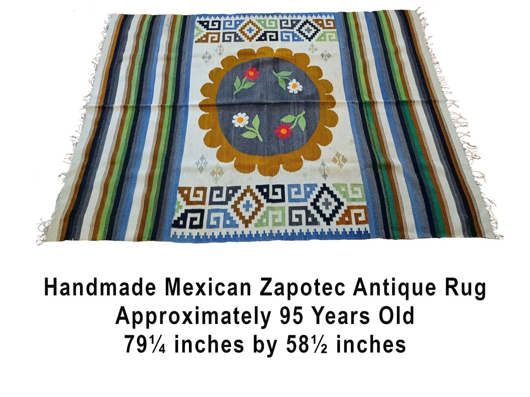 1930s Mexican Zapotec Rug, Boho Décor, Gift for Collector, Wall Art ...