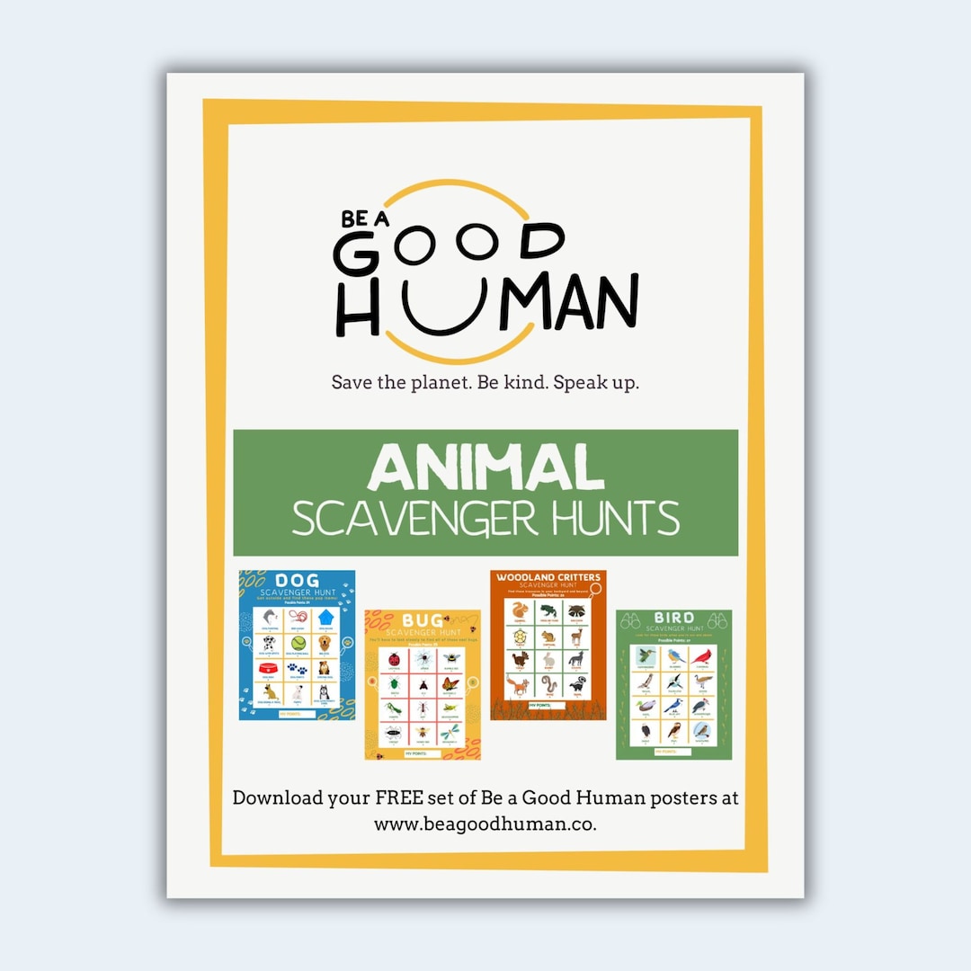 Animal Scavenger Hunts Bundle of 4 – Printable Wildlife Hunt Kit for ...