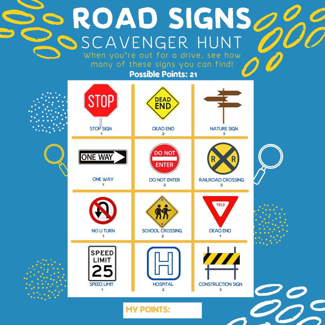 Road Trip Scavenger Hunts Bundle – Printable Travel Games for Kids ...
