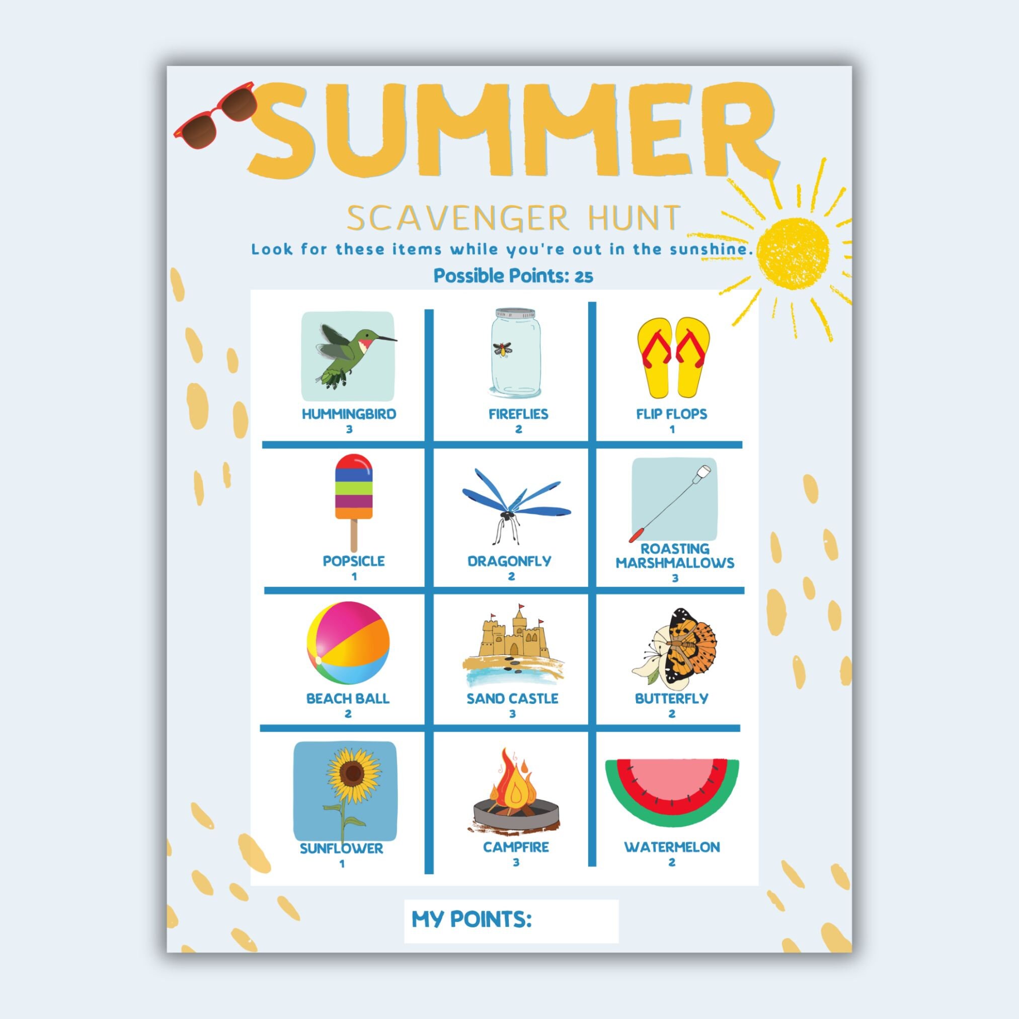 Seasons Scavenger Hunts Bundle Printable Spring, Summer, Fall & Winter ...