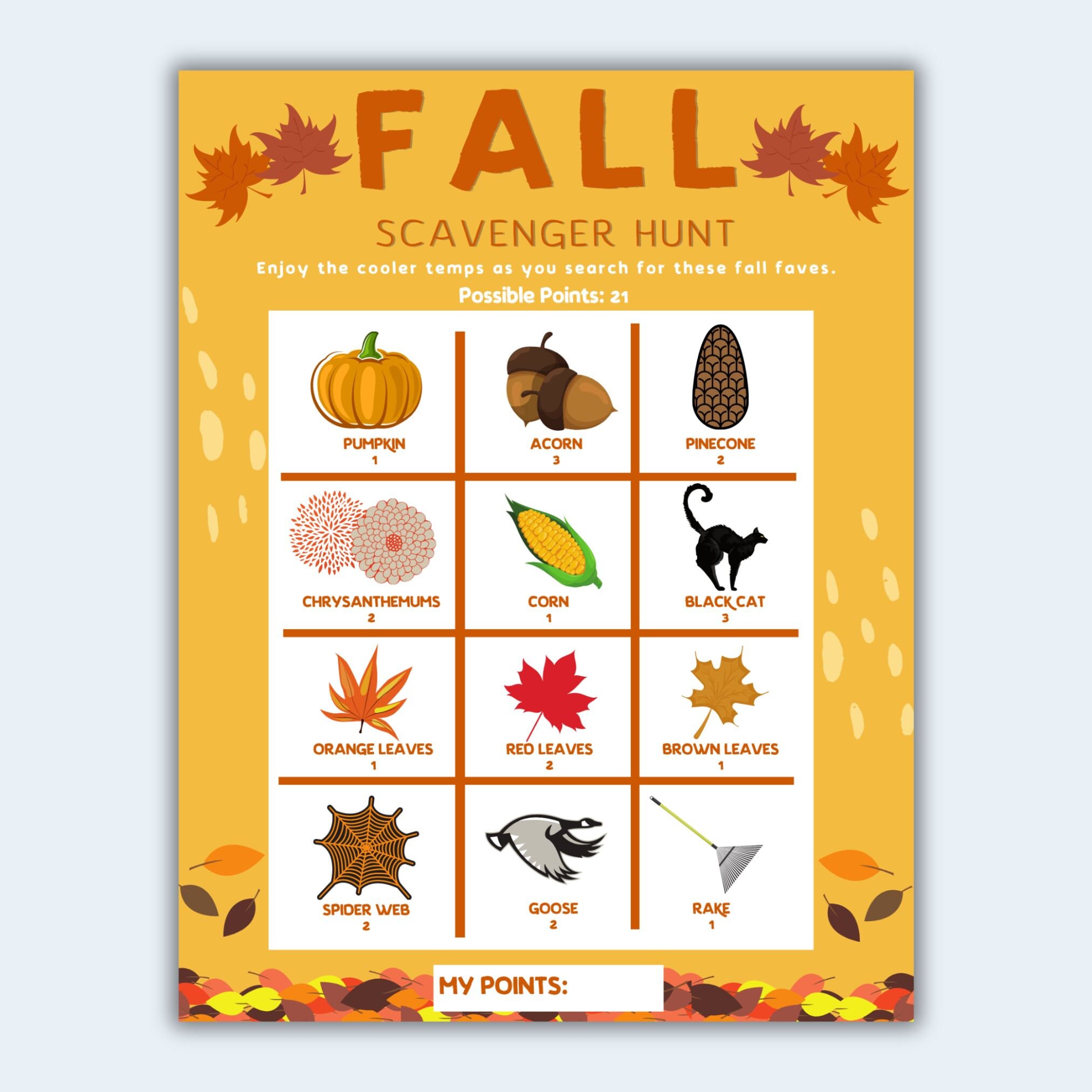 Seasons Scavenger Hunts Bundle | Printable Spring, Summer, Fall ...