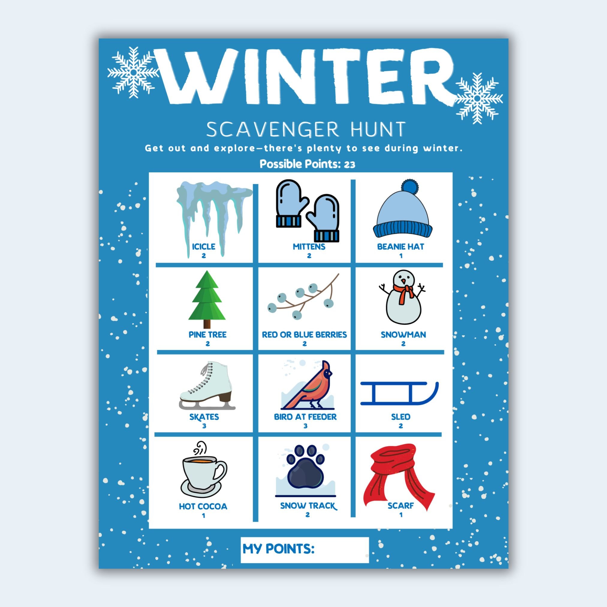 Seasons Scavenger Hunts Bundle Printable Spring, Summer, Fall & Winter ...
