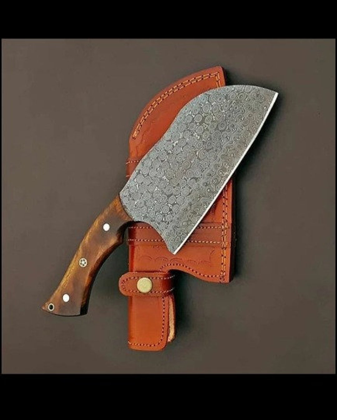 Serbian Full Tang Chef Cleaver Chopper Handmade Damascus Chef Kitchen ...