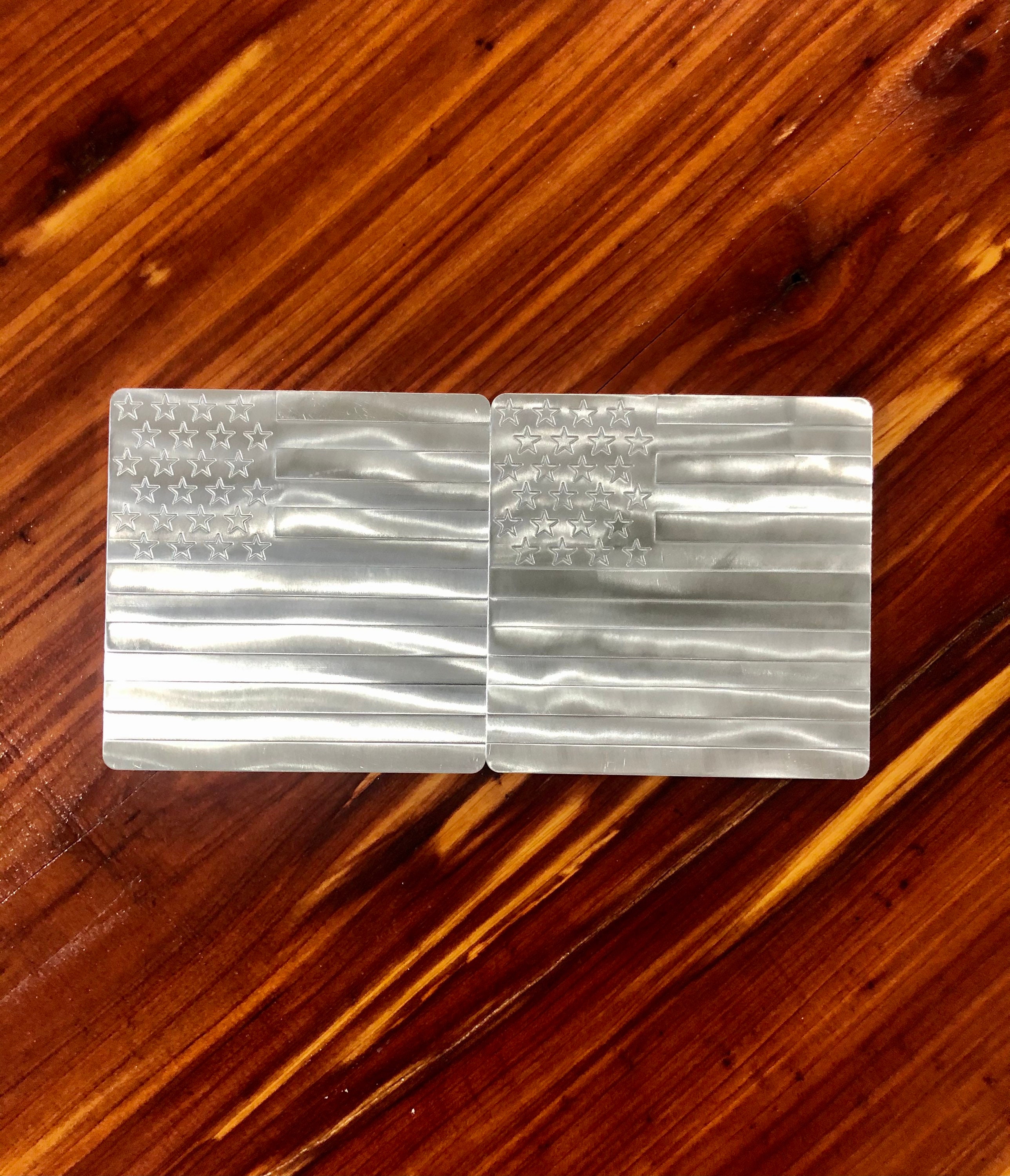 American Flag CNC Machined Aluminum Coasters Set of 2 Made in the USA ...