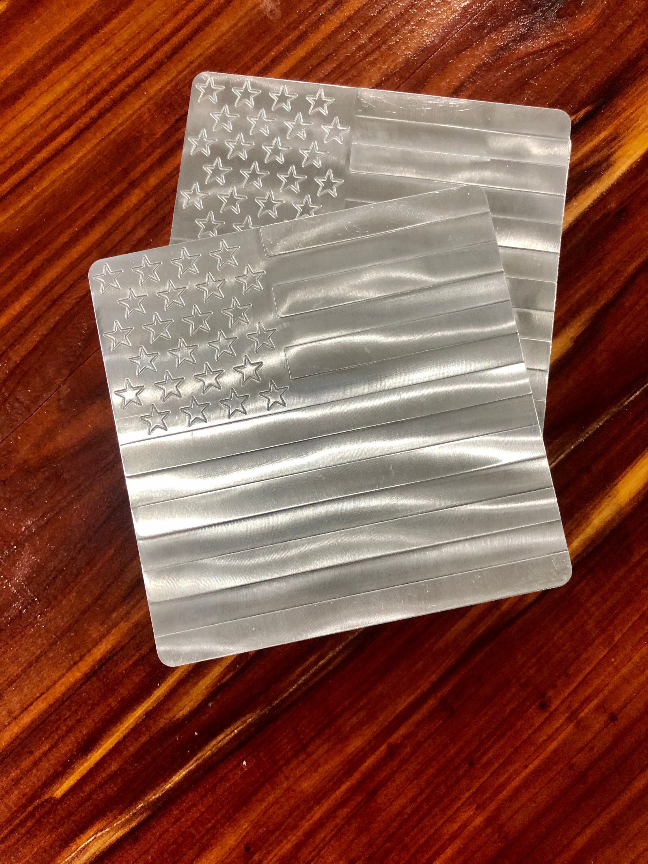 American Flag CNC Machined Aluminum Coasters Set of 2 Made in the USA ...
