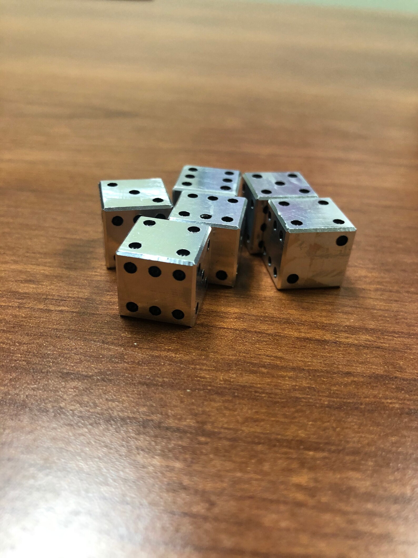 CNC Machined Aluminum Dice Set: Black Painted Dots, USA Made - Etsy