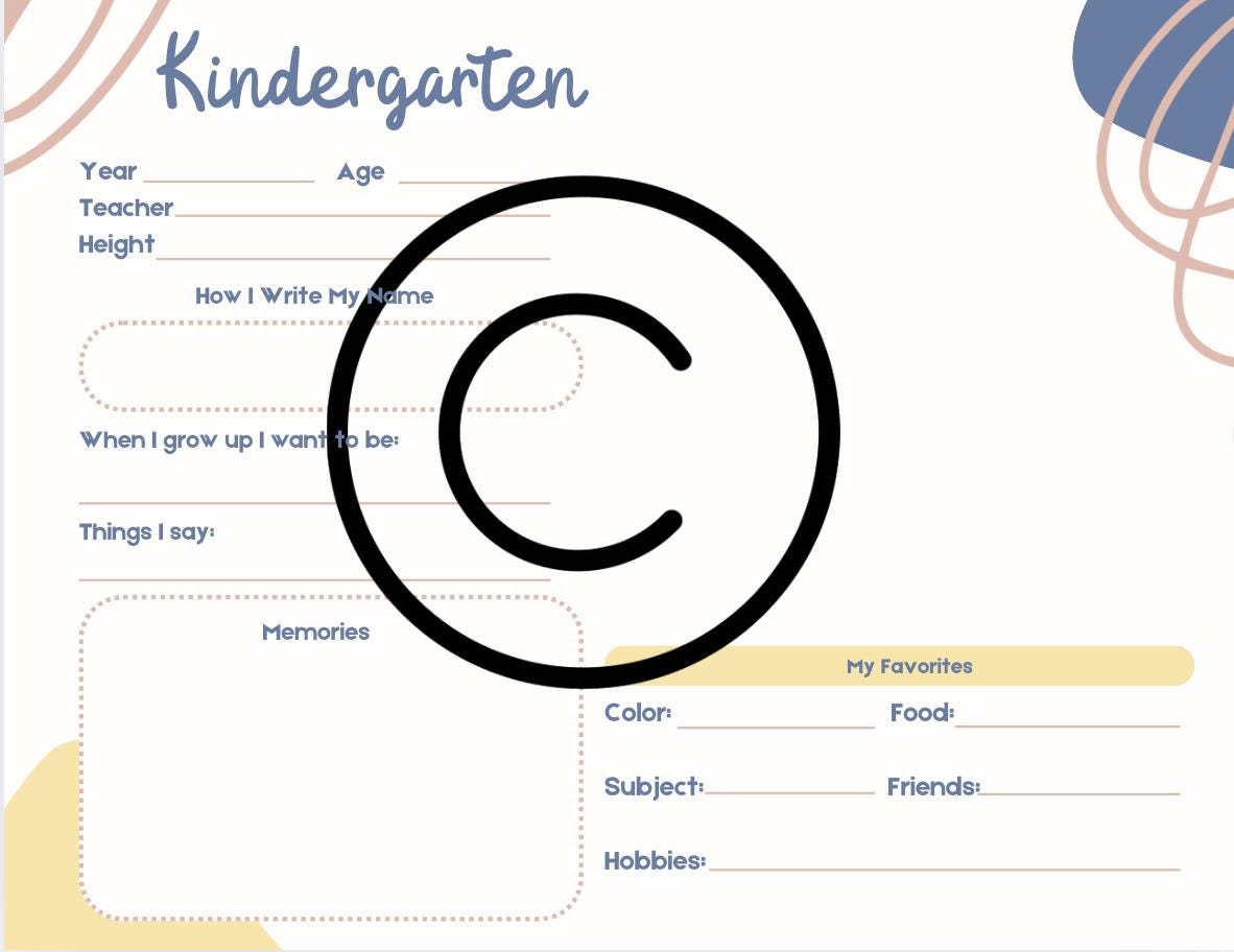 SCHOOL MEMORY BOX File Folder Cover | Printable Sheet Questionnaire ...