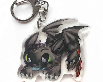 Toothless Dragon Keychain - Etsy