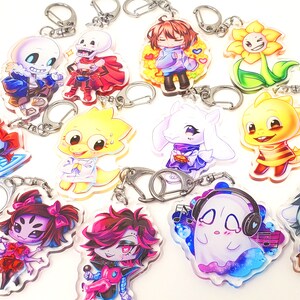 Undertale Keychains - Sans Papyrus Undyne Mettaton Alphus Monster Kid ...