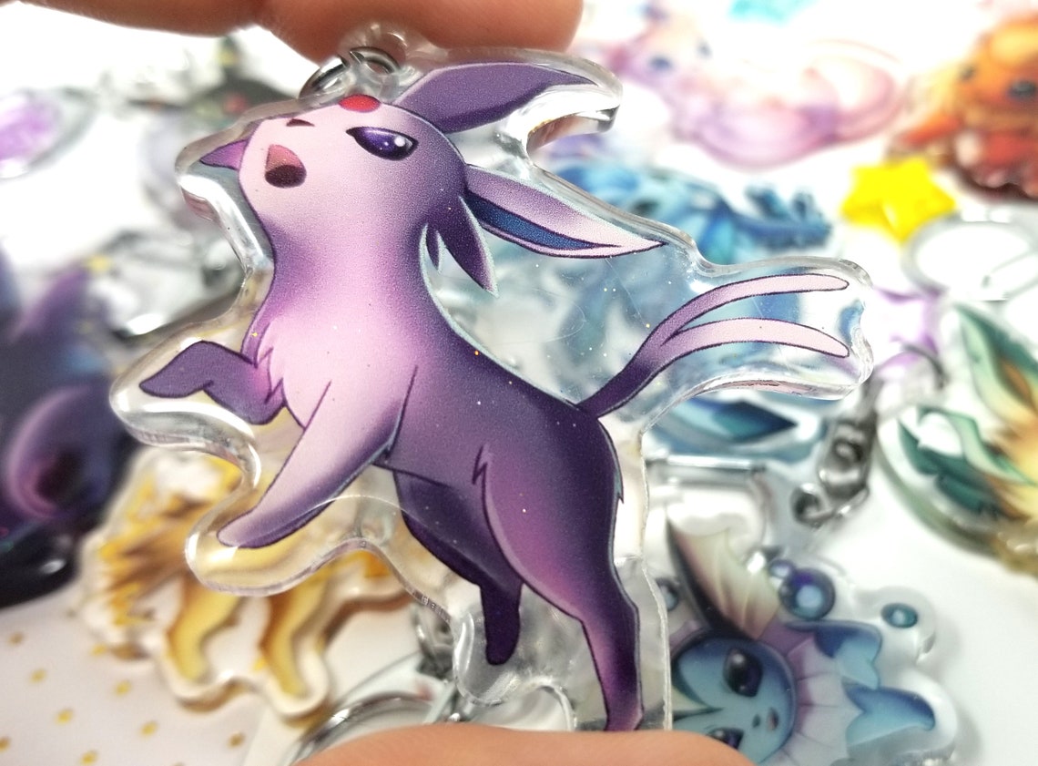 Eevee Evolution Keychain Anime Charm Pokemon Eeveelution | Etsy