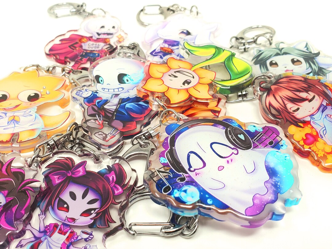 Undertale Keychains - Sans Papyrus Undyne Mettaton Alphus Monster Kid ...