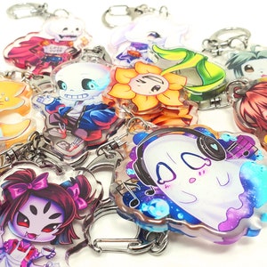 Undertale Keychains - Sans Papyrus Undyne Mettaton Alphus Monster Kid ...