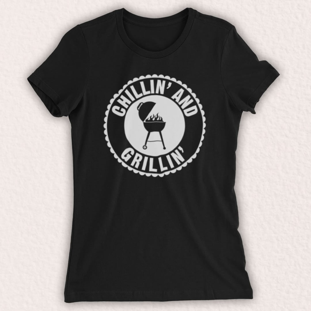 Chillin and Grillin BBQ Barbecue Retro Slogan Chef Cooking Grill ...