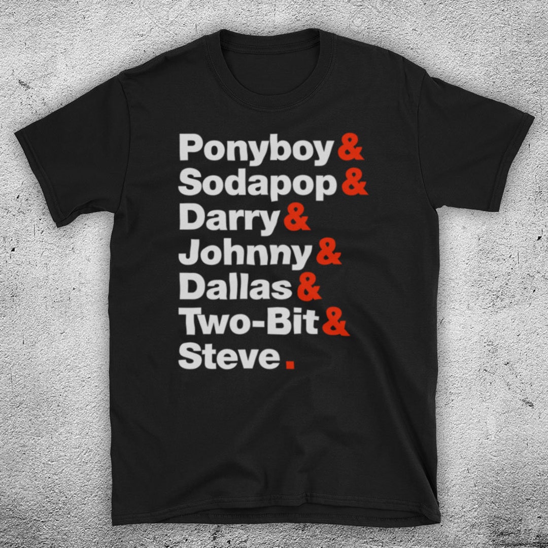 Outsiders Greasers Members Names List Ponyboy Sodapop Mens T-shirt All ...