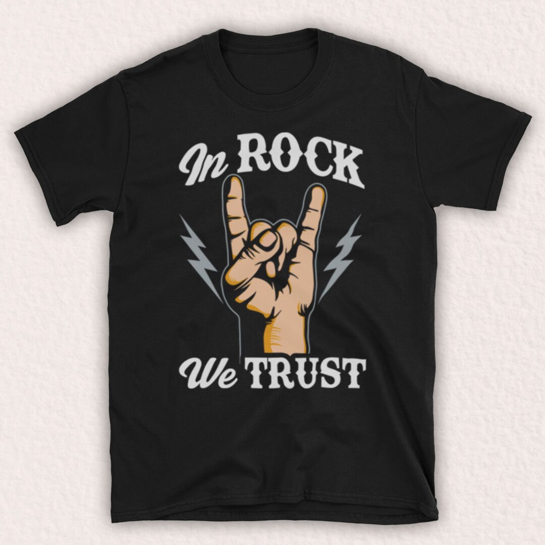 In Rock We Trust Music Slogan Love of Rock Music Devil Horns Unofficial ...