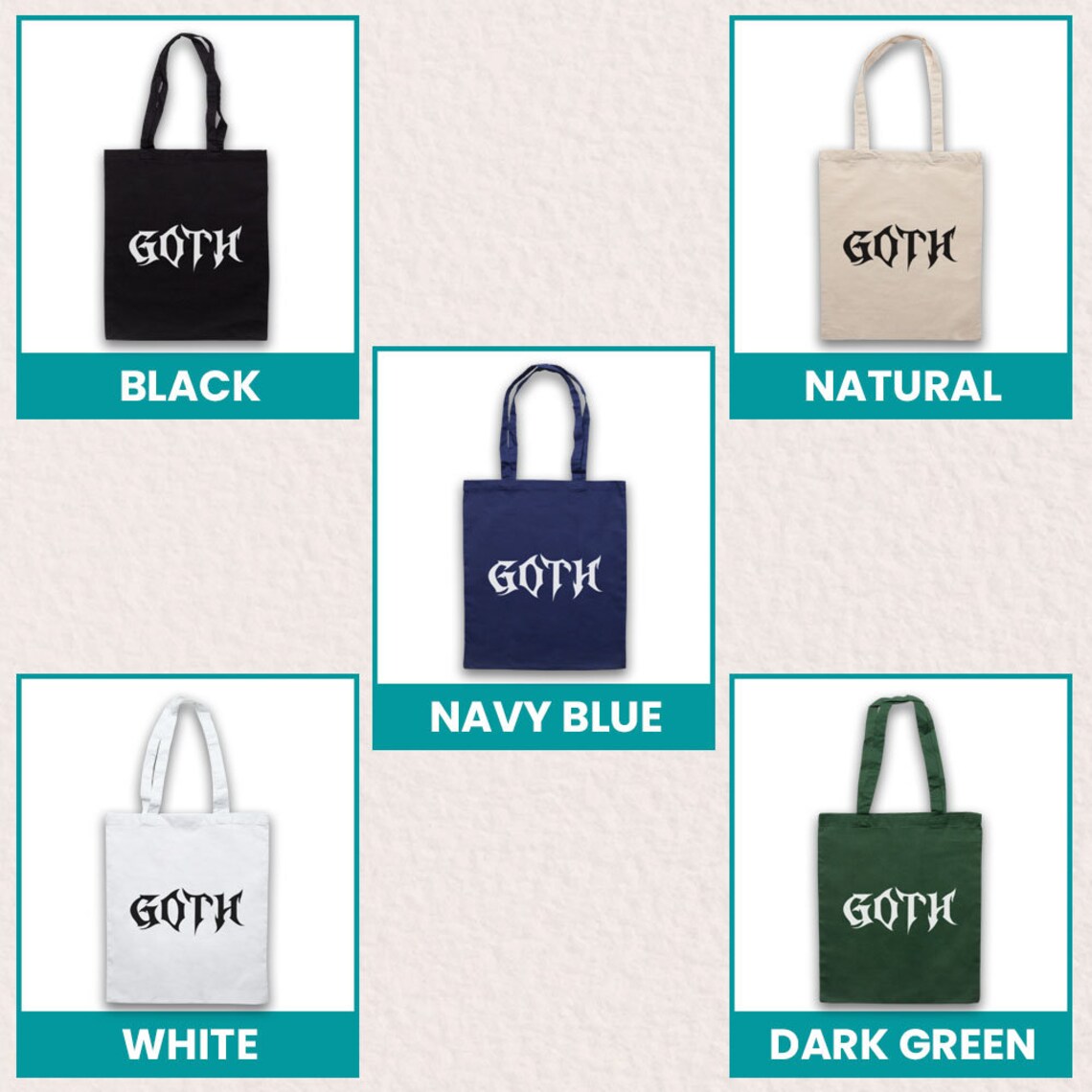 Goth Slogan Style Gothic Metal Rock Music Lover Unofficial Cotton Tote ...