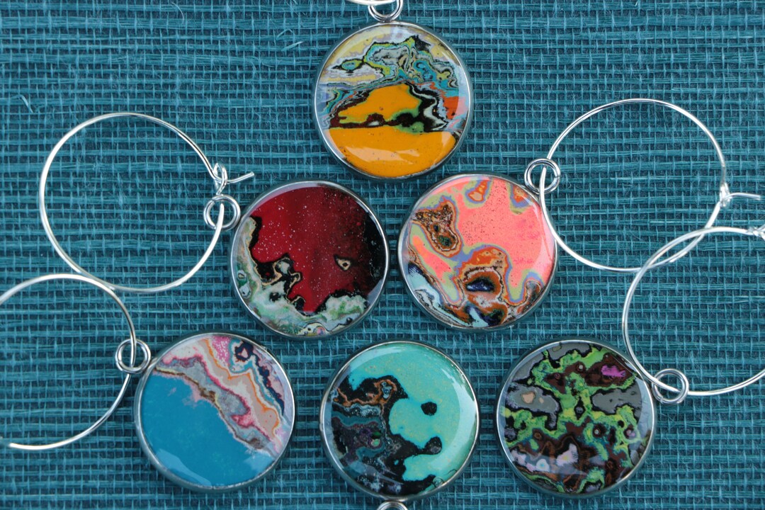 Polished Graffiti Wine Glass Charms - Set of 6 Reclaimed Street Art ...