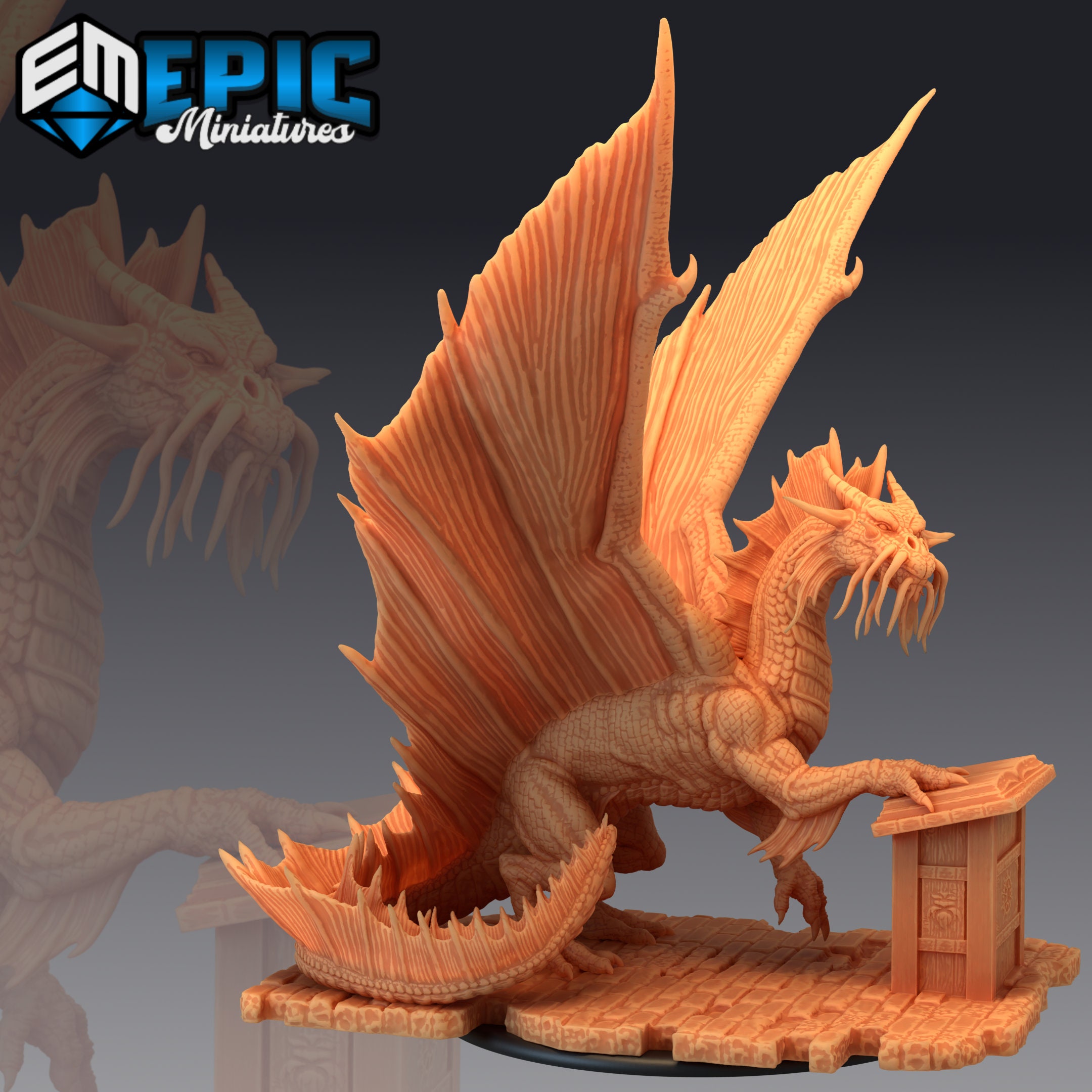 Gold Dragon Figure various Ages Epic Miniatures Caves of - Etsy