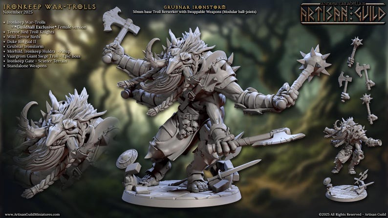 4-armed Troll Berserker | Artisan Guild | Ironkeep War-trolls | 3d ...