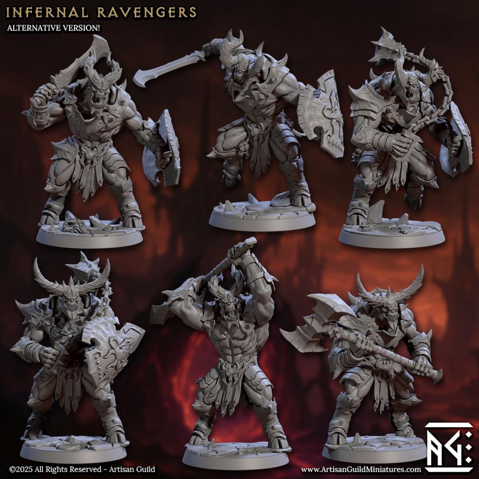 Demon Soldier Minis | Artisan Guild | the Infernal Legion | 3d Printed ...