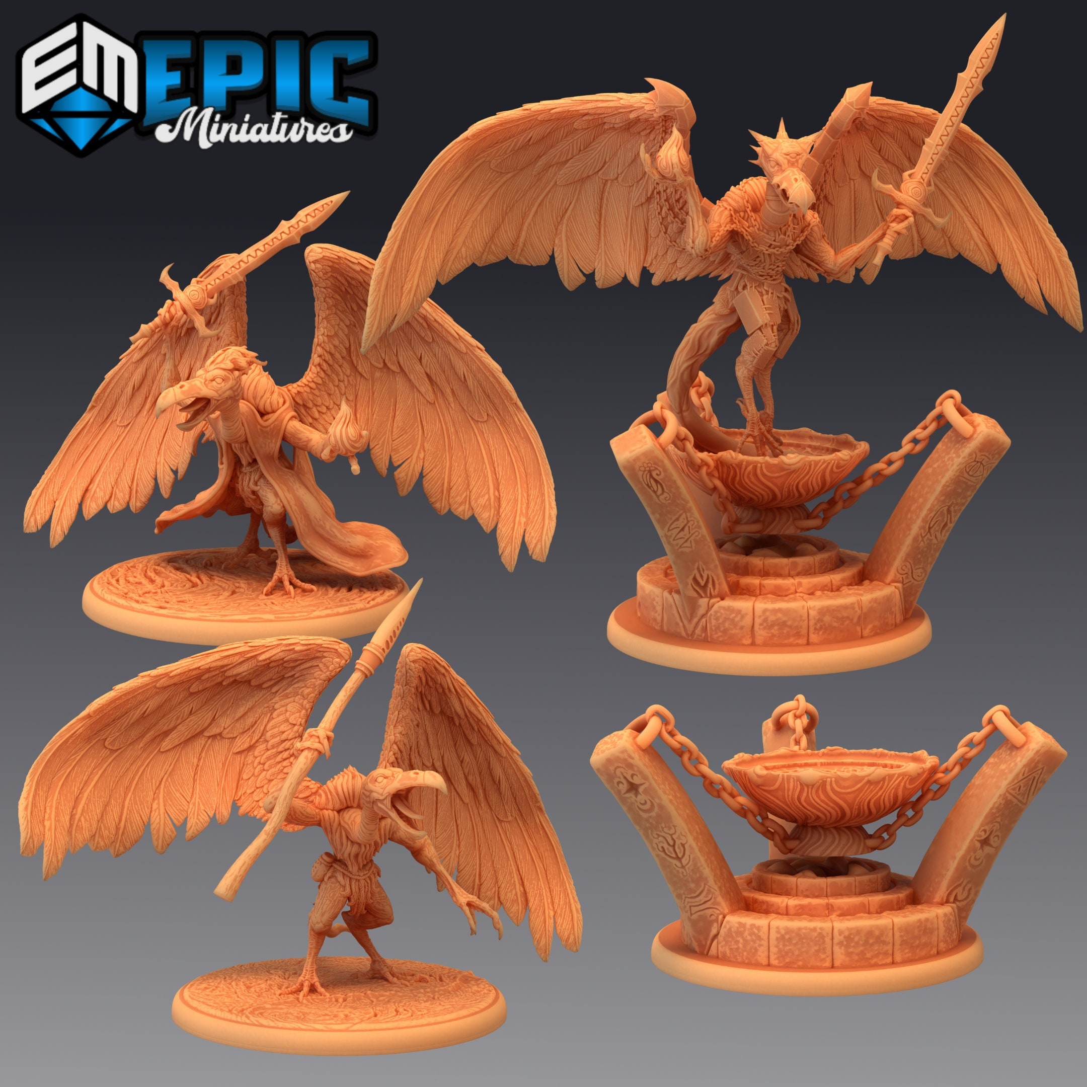 Vulture Demon / Bird Devil / Avian Fiend Epic Miniatures - Etsy