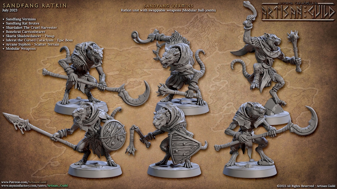 Ratmen/clanrats | Artisan Guild | Sandfang Ratkin | 3d Printed | 4k ...