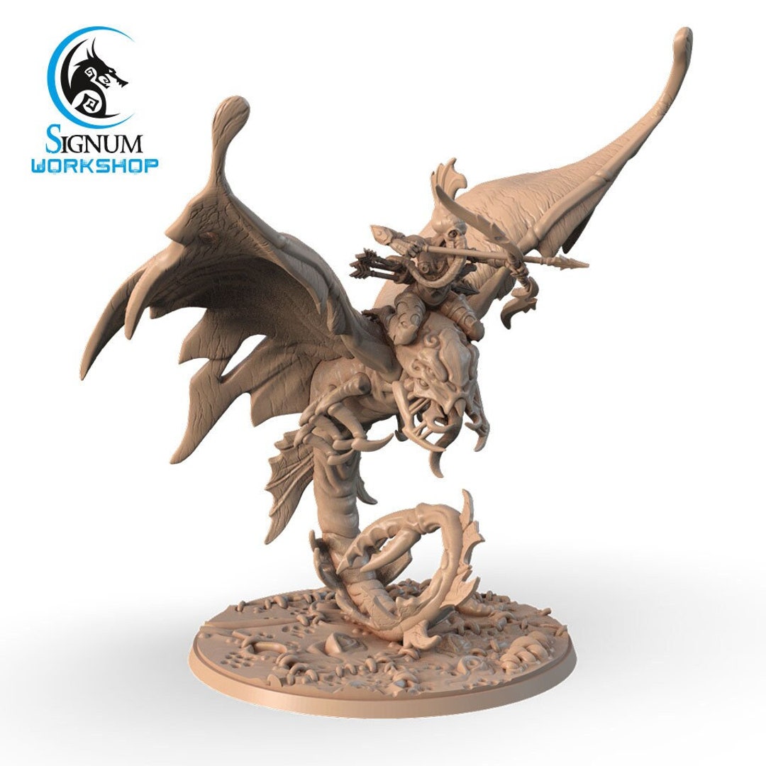 Mind Flayer on Flying Mount 3d Printed Miniature by Signum Workshop for ...