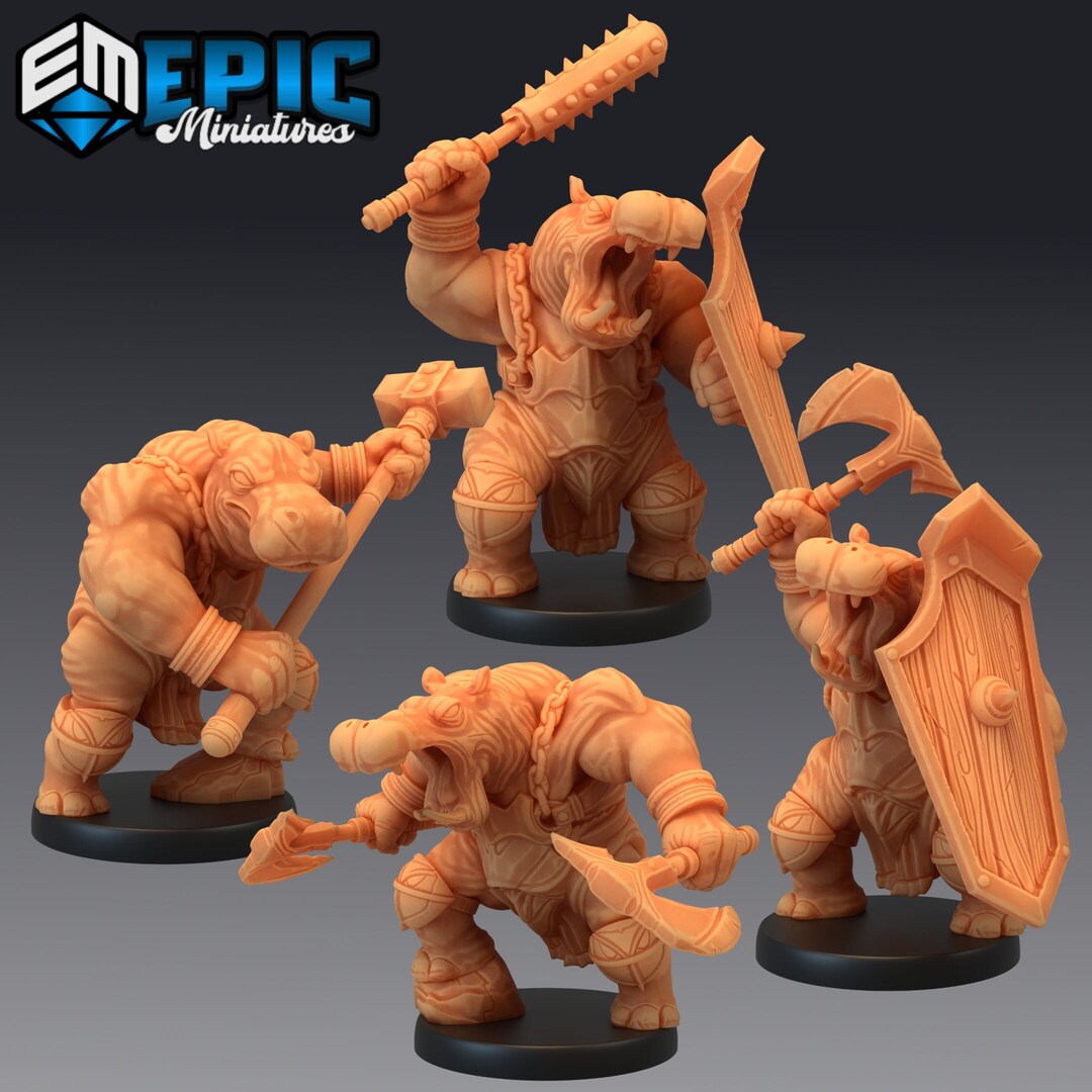 Hippo Warrior | Epic Miniatures | Sands of Destiny | 3d Printed | 4k ...