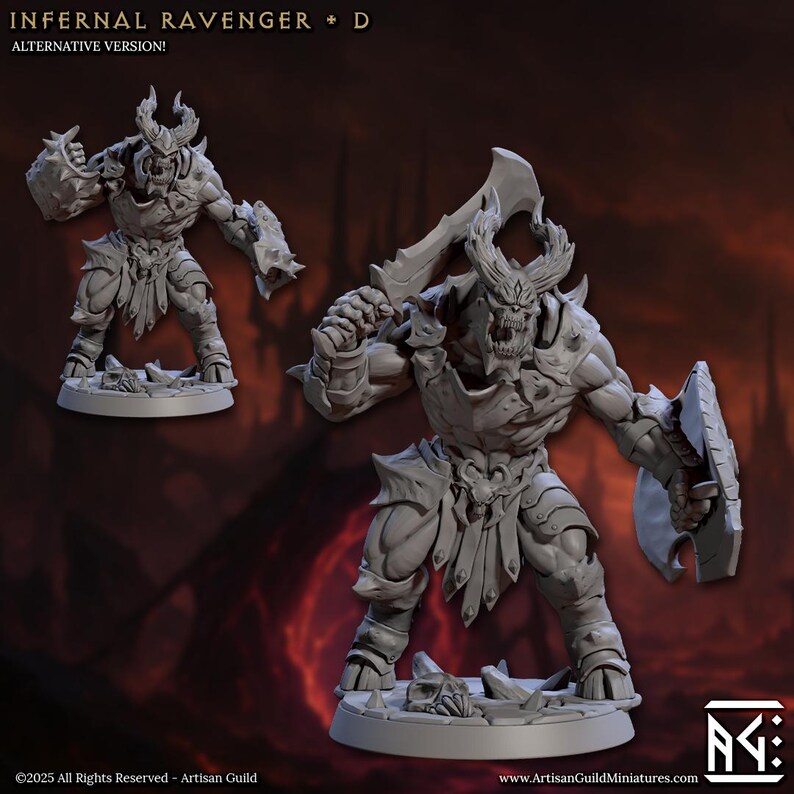 Demon Soldier Minis | Artisan Guild | the Infernal Legion | 3d Printed ...