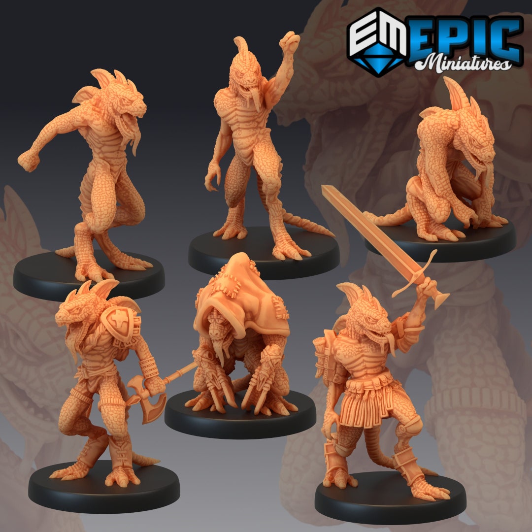 Lizardfolk Miniatures | Epic Miniatures | Serpentia Reborn | 3d Printed ...