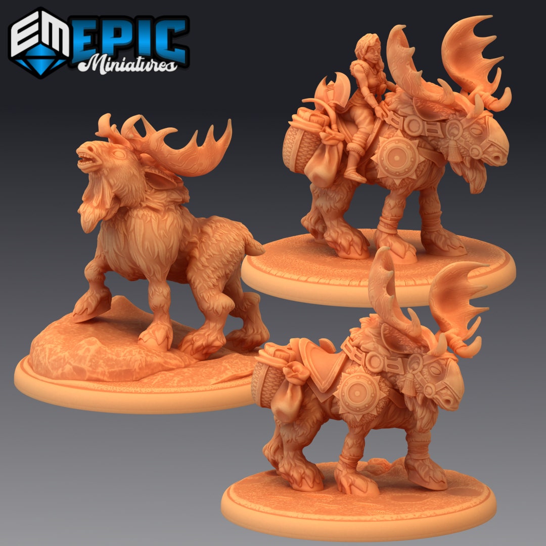 Snow Moose / Tundra Mount / Arctic Steed | Epic Miniatures | Barbarian ...