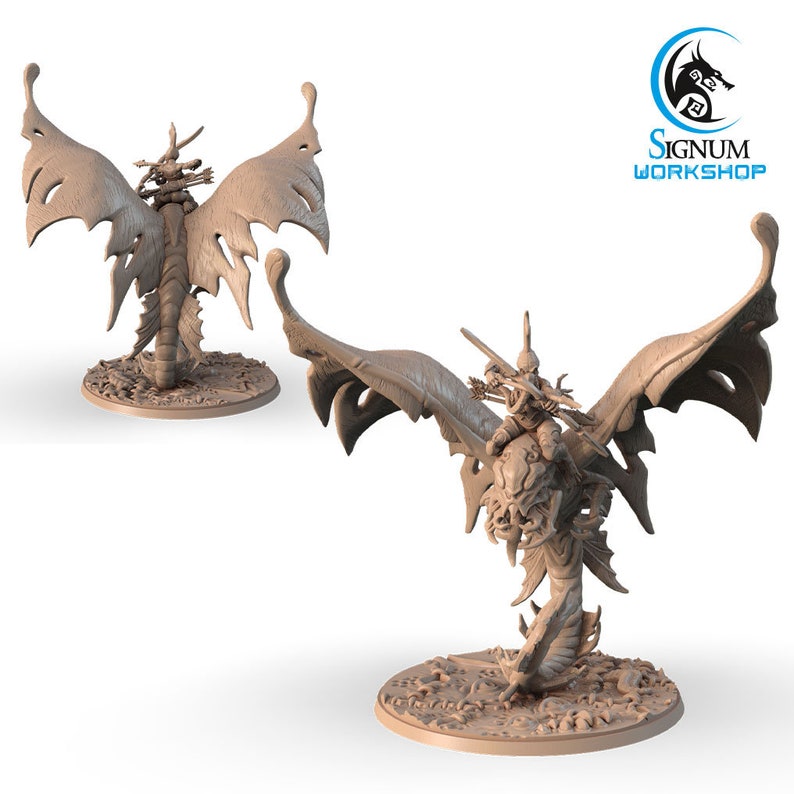 Mind Flayer on Flying Mount 3d Printed Miniature by Signum - Etsy