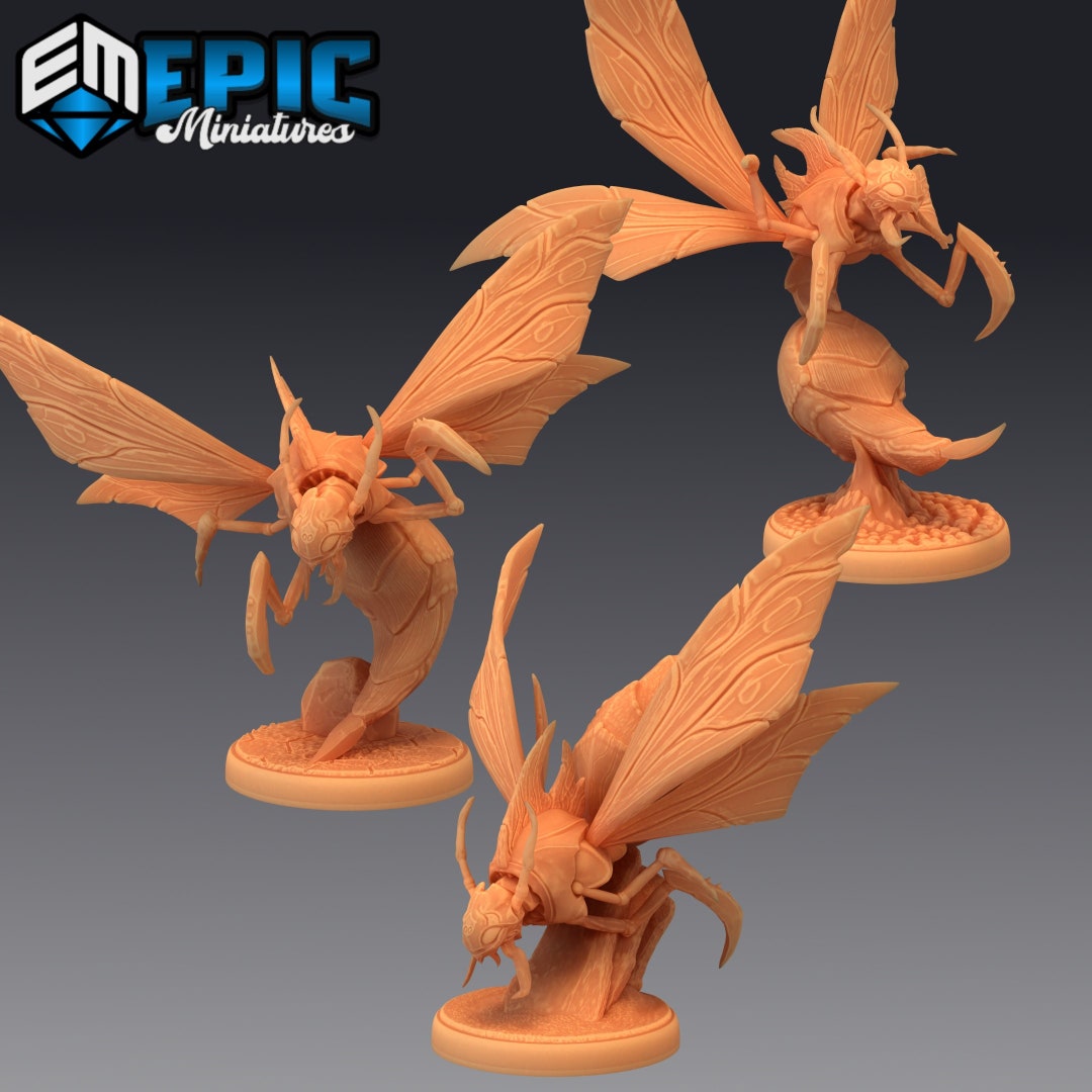 Giant Wasp Figure Epic Miniatures Infested Woodlands 3d Printed 4k ...