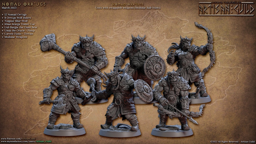 Orc Fighters | Artisan Guild | Nomad Orr'ugs | 3d Printed | 4k Resin ...