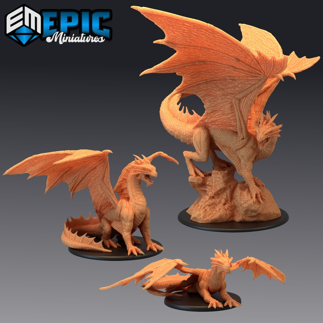 Bronze Dragon Figure (various Ages) | Epic Miniatures | Treasure Hunt ...