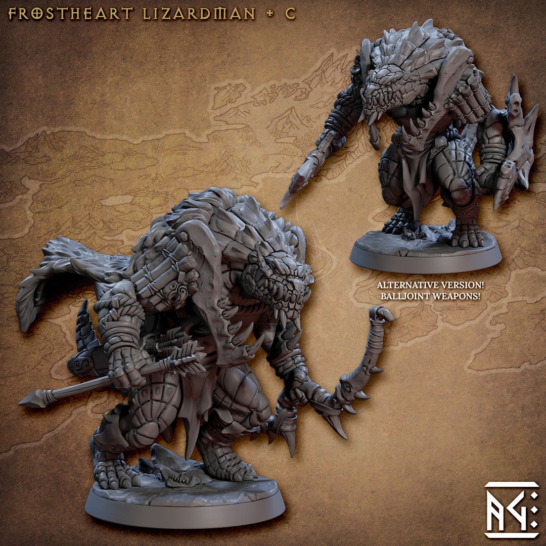 Lizardmen Fighters | Artisan Guild | Nomad Orr'ugs | 3d Printed | 4k ...