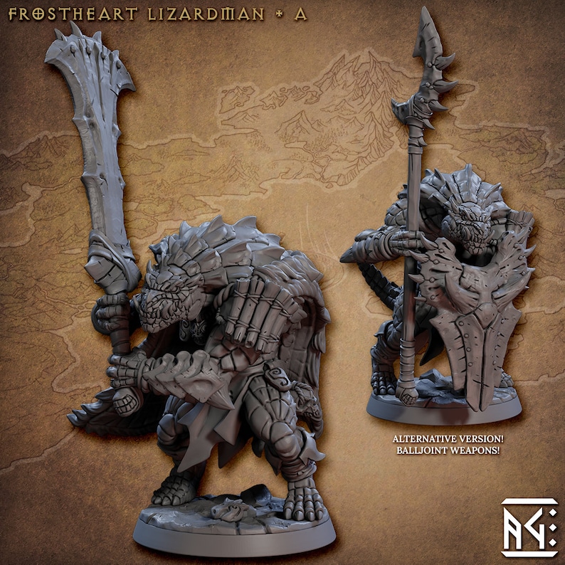 Lizardmen Fighters | Artisan Guild | Nomad Orr'ugs | 3d Printed | 4k ...