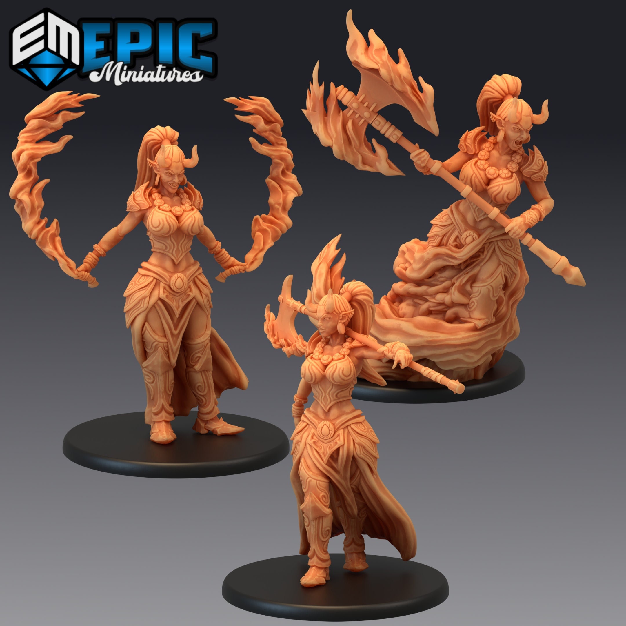 Efreeti Female Figure Epic Miniatures Burning Lands 3d - Etsy