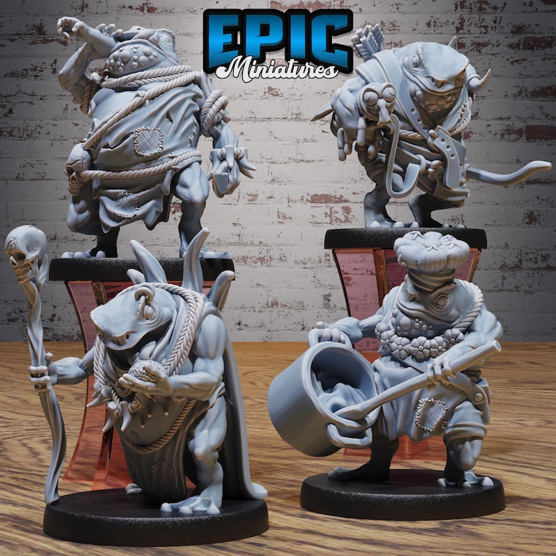 Toad Folk Miniatures 2 | Epic Miniatures | Swamp Adventure | 3d Printed ...
