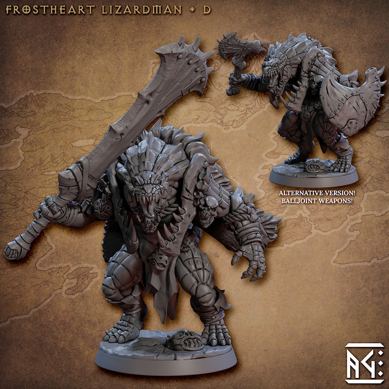 Lizardmen Fighters | Artisan Guild | Nomad Orr'ugs | 3d Printed | 4k ...