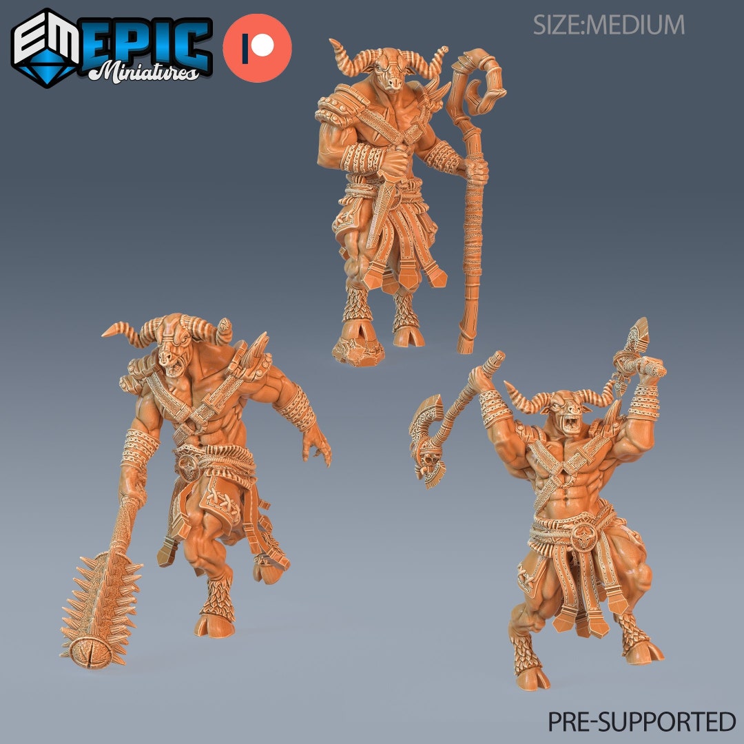 Minotaur Adventurer | Epic Miniatures | Forest of Wonders | 3d Printed ...
