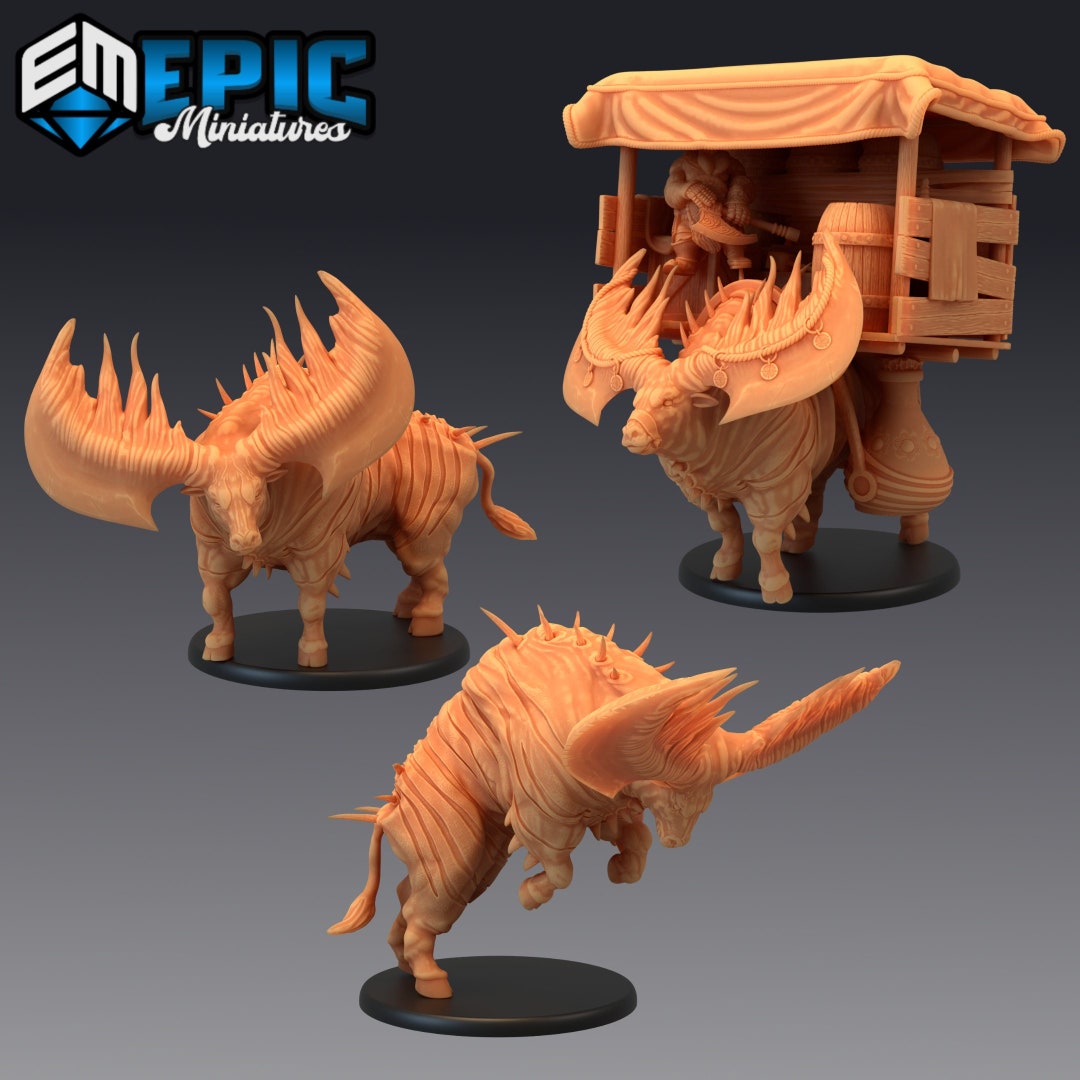 Epic Bull / Dire Cow | Epic Miniatures | Dwarven Mines | 3d Printed ...